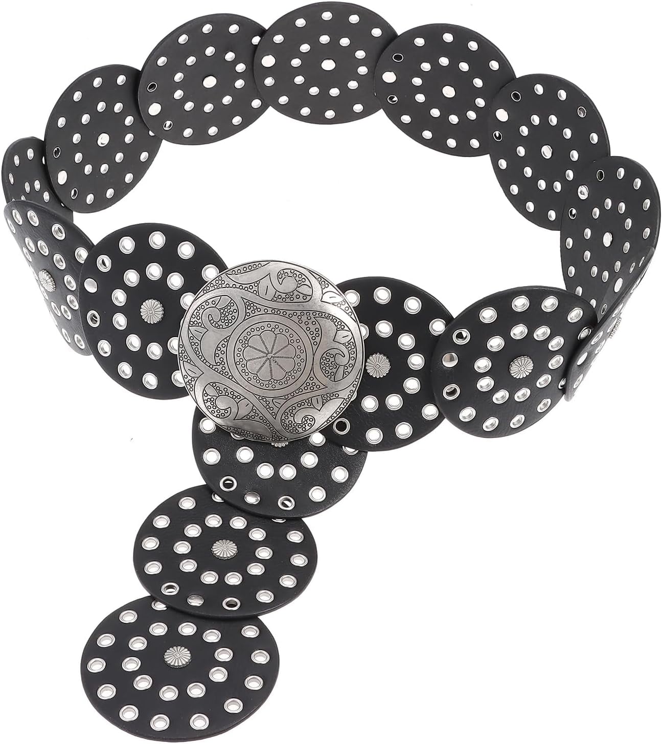 Disc Belt Western Style Exaggerated Cowboy Disc Belt Metal Buckle ...