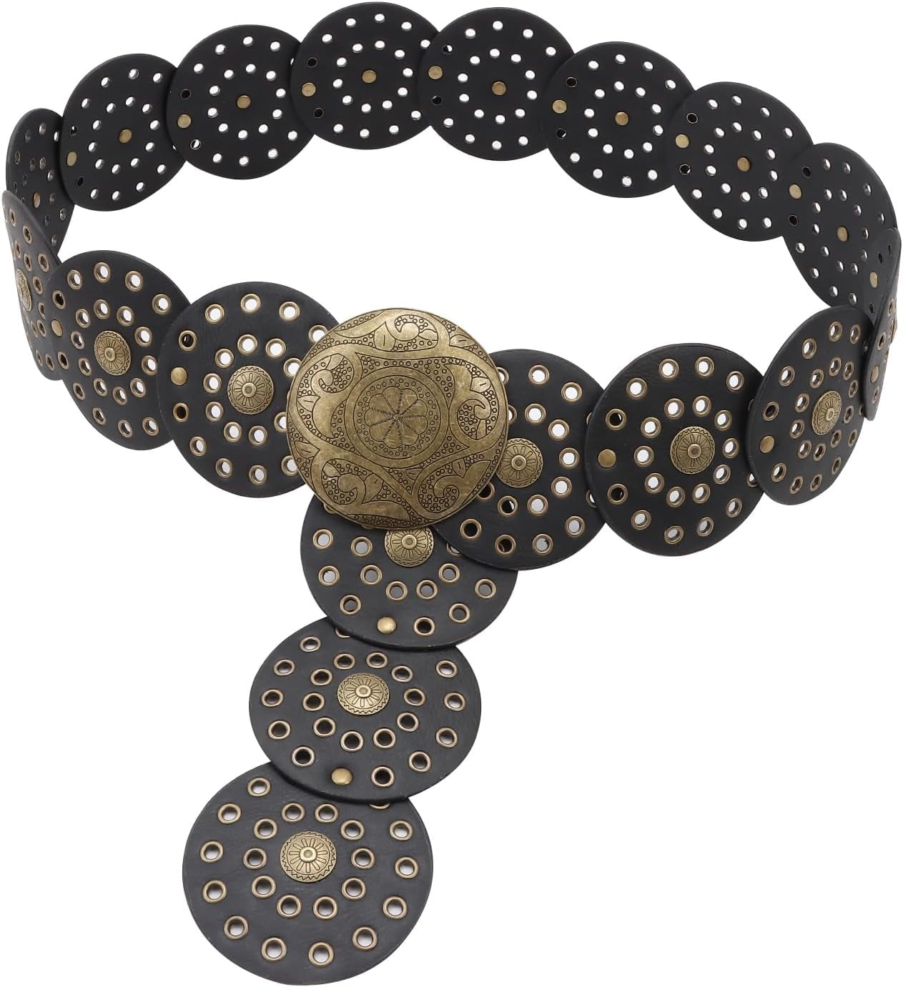 Disc Belt Western Style Exaggerated Cowboy Disc Belt Metal Buckle ...