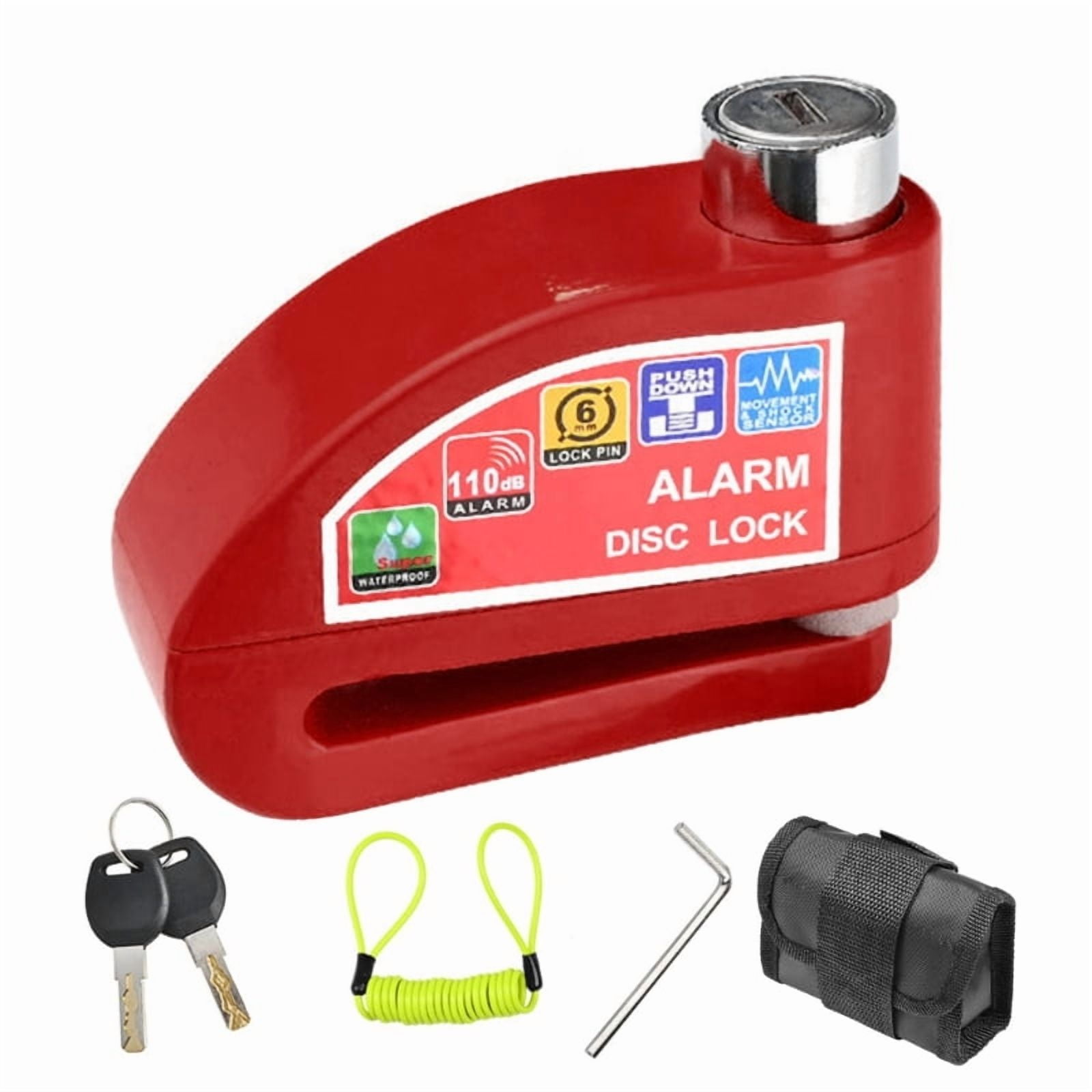 Disc Brake Lock Motorcycle Alarm Set Theft Prevention Security Wheel ...