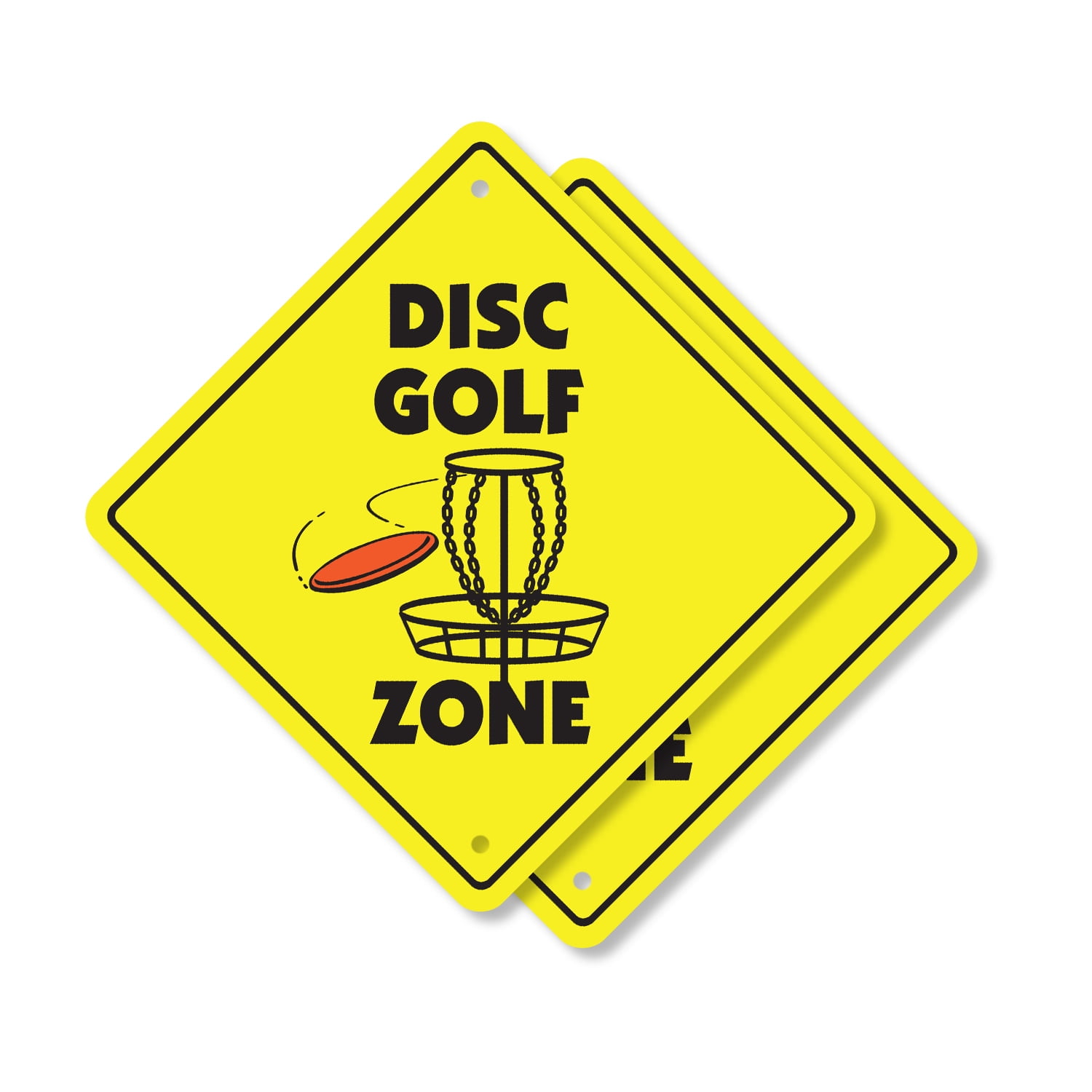 Disc Golf (2 Pack) Plastic Crossing Sign - 12 Inch X 12 Inch Xing Sign ...