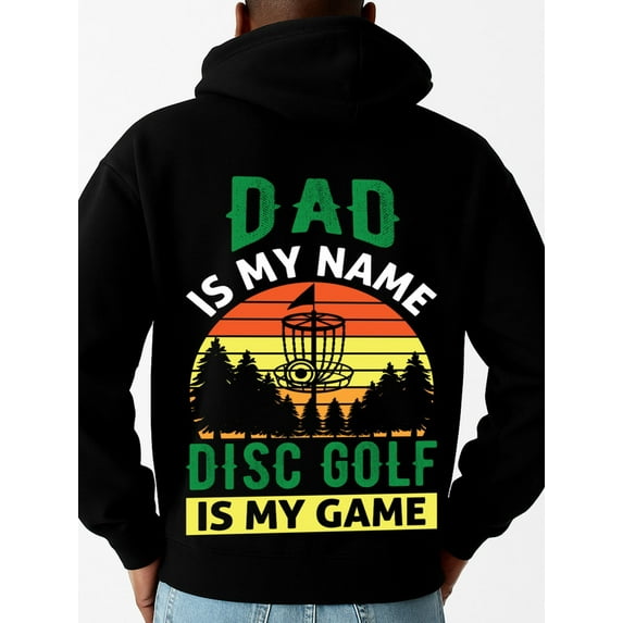 Disc Golf Dad graphic hoodies golf men long sleeve black All-Season Fitness Top, Sleek Sporty ...