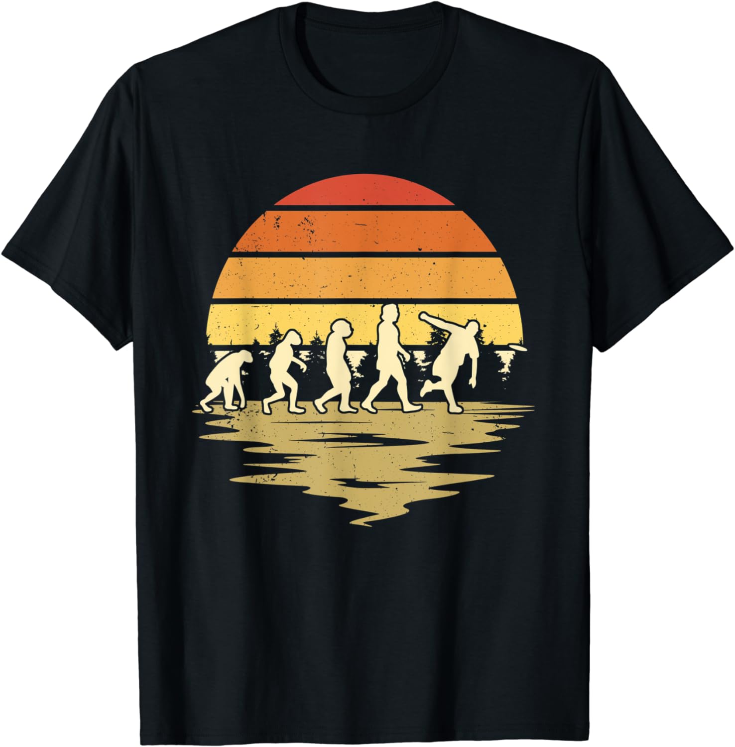 Disc Golf Evolution Retro Disc Golfer Vintage T-Shirt - Walmart.com