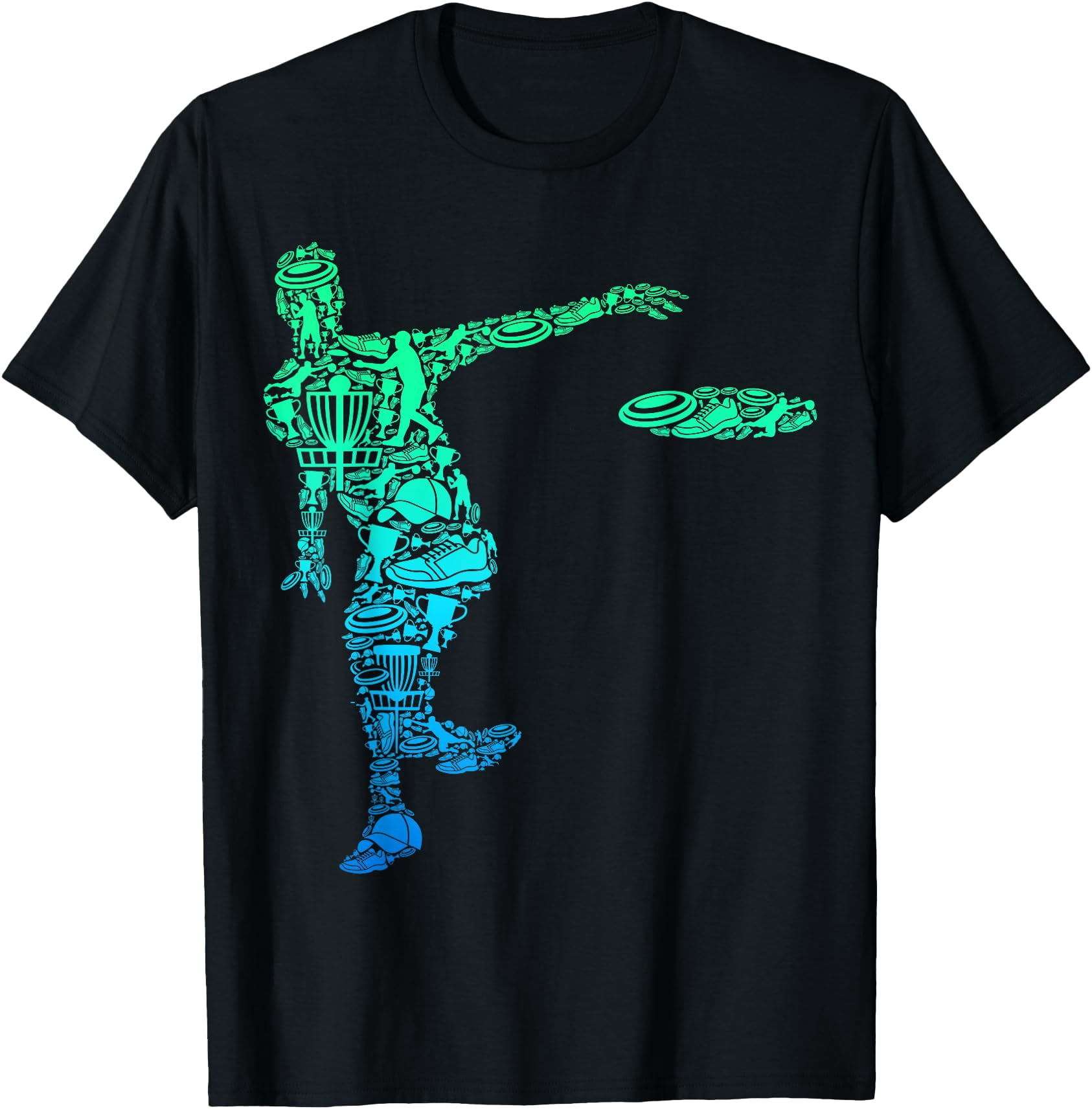 Disc Golf Frisbee Men Father Hobby T-Shirt,Light Blue Color,Size YL ...