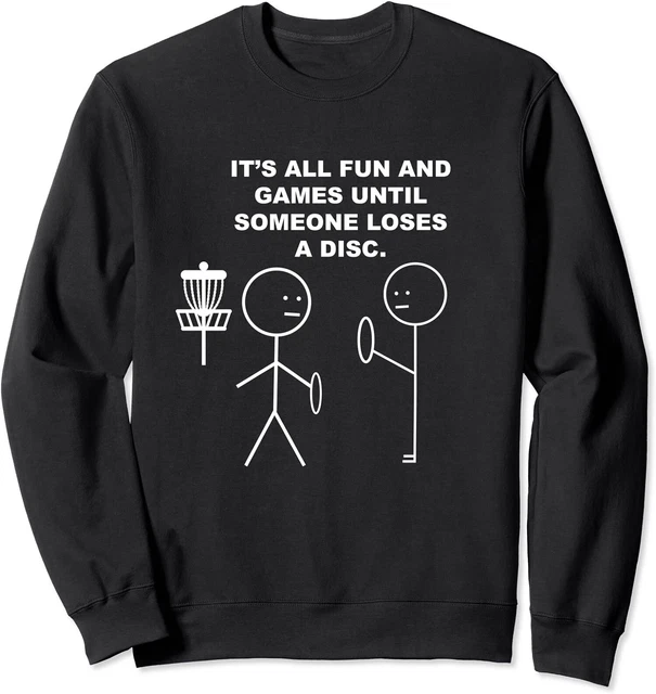 Disc Golf Frisbee Stickman Stick Figure Pun Unisex Crewneck Sweatshirt ...