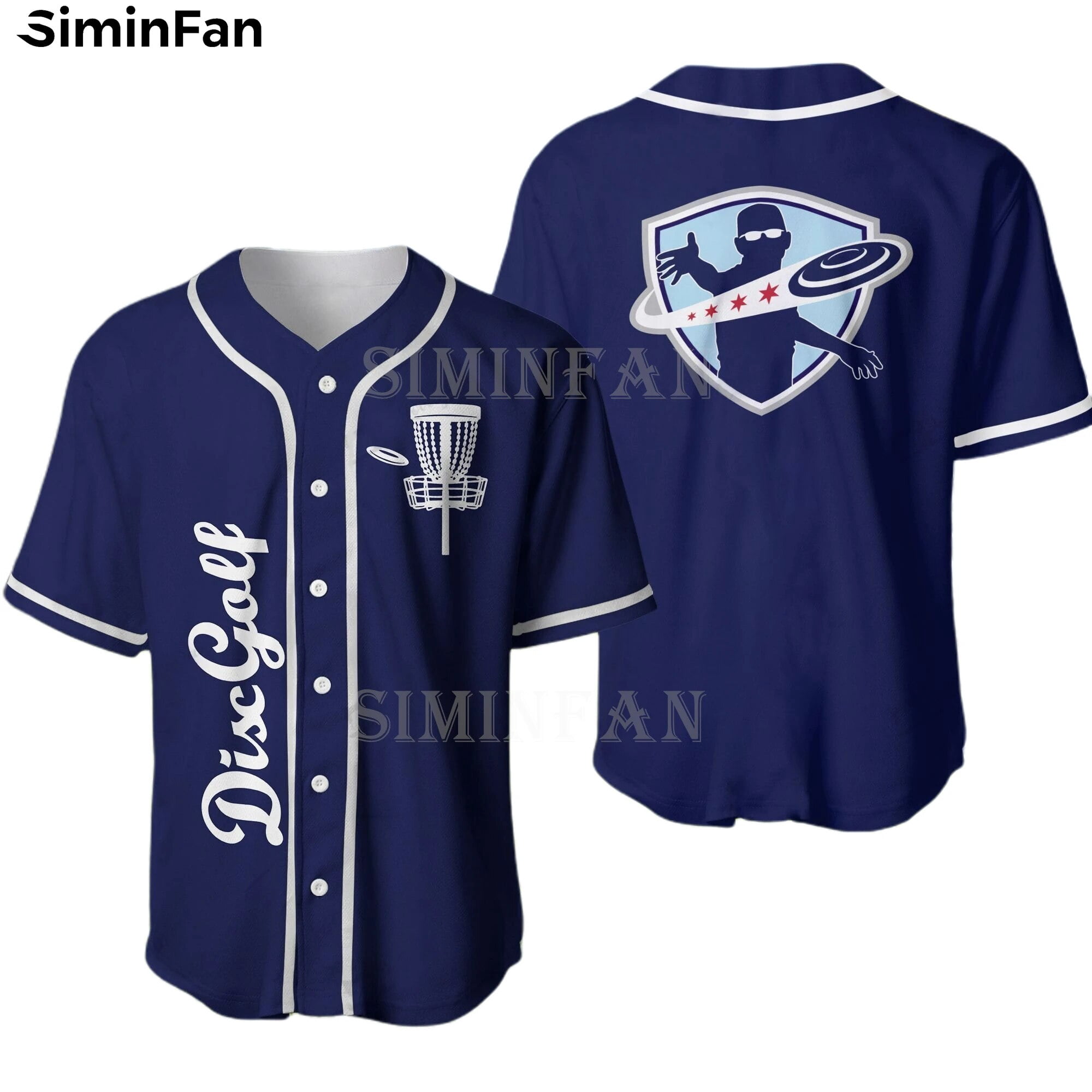 Disc Golf Player 3D Printed Mens Baseball Jersey Shirts Blue Summer ...