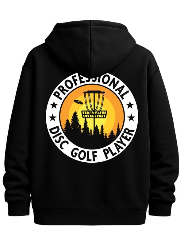 Disc Golf Pro hoodies for men regular fit black Winter wear,vintage ...
