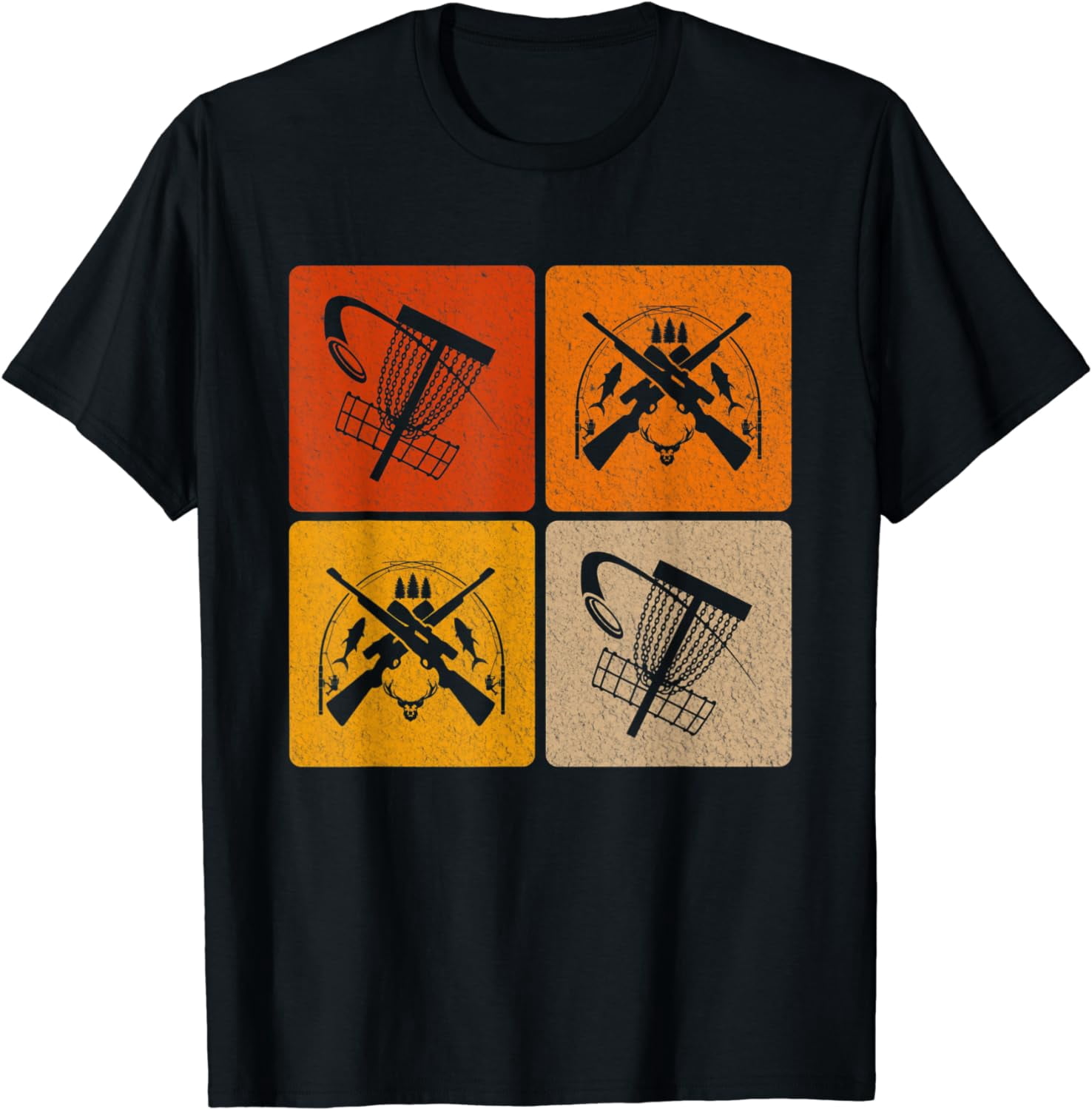 Disc Golf Retro Sunset Frisbee Golf Hunting Fishing I T-Shirt - Walmart.com
