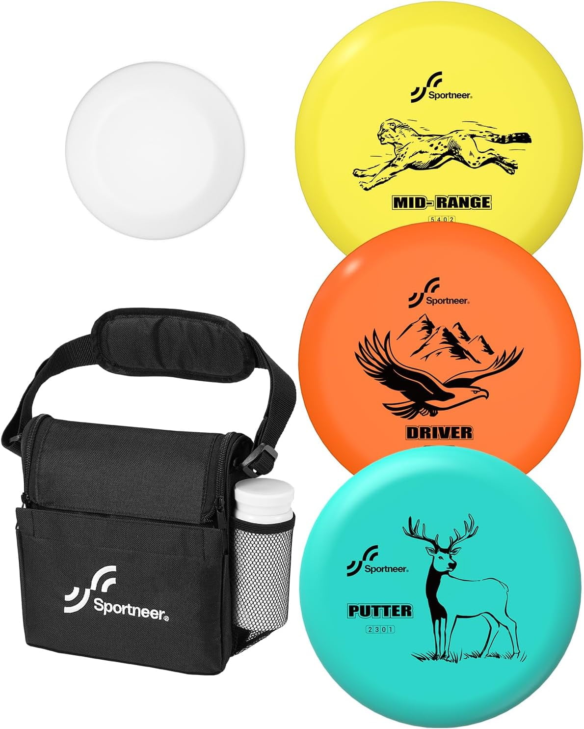 Disc Golf Set - Disc Golf Starter Set 6 Piece Set with Putter, Mid ...