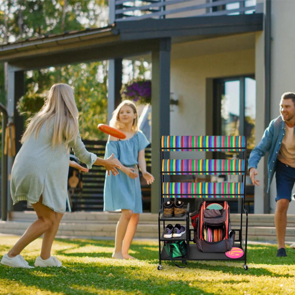 Disc Golf Shelf Organizer, Metal Rack with Hooks for Bags Accessories ...