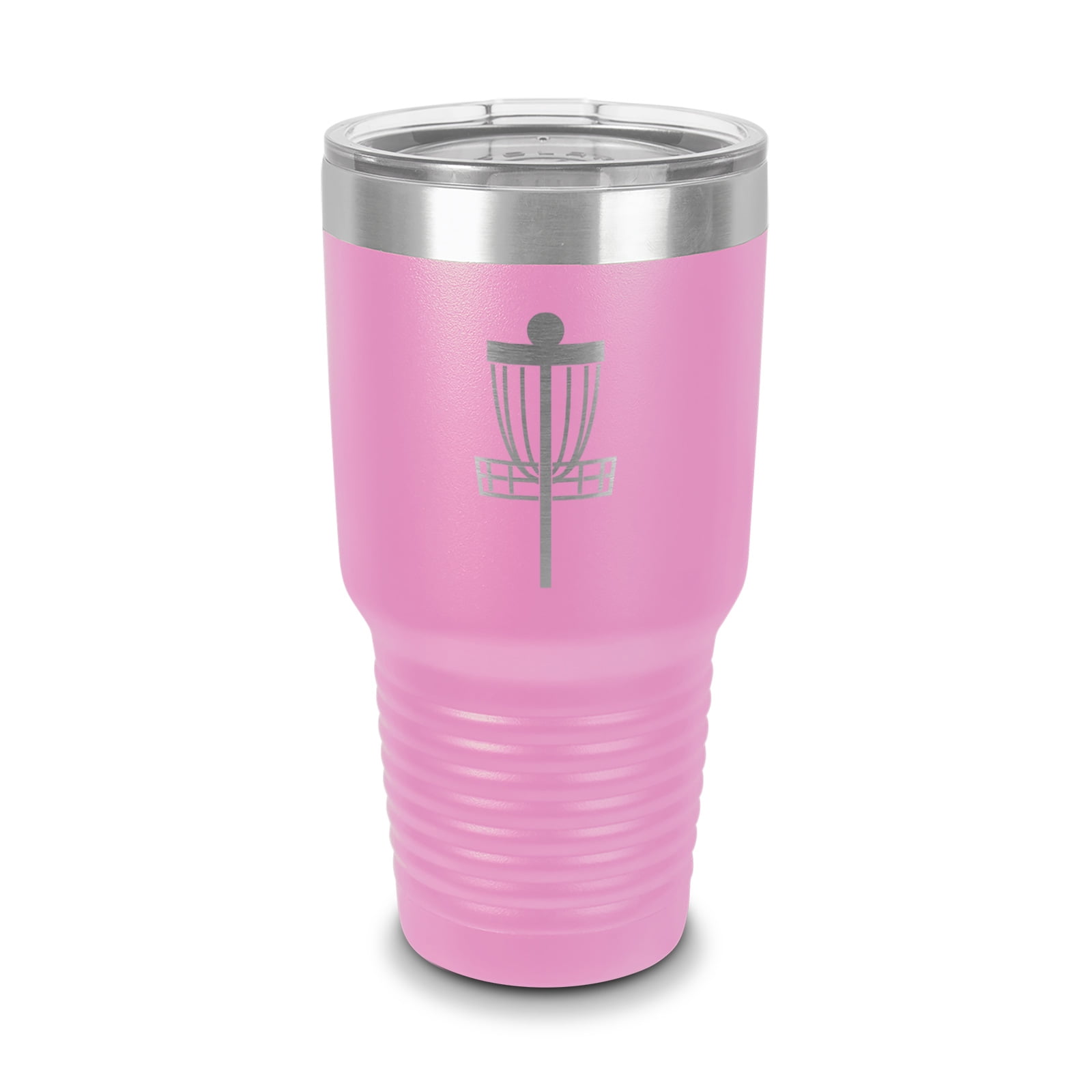 Disc Golf Tumbler 30 oz - Laser Engraved w/ Clear Lid - Stainless Steel ...