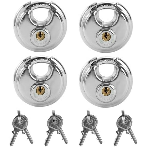 Disc Lock for Storage Unit, 2-3/4" Keyed Padlocks,Stainless Steel Discus Lock Heavy Duty ...