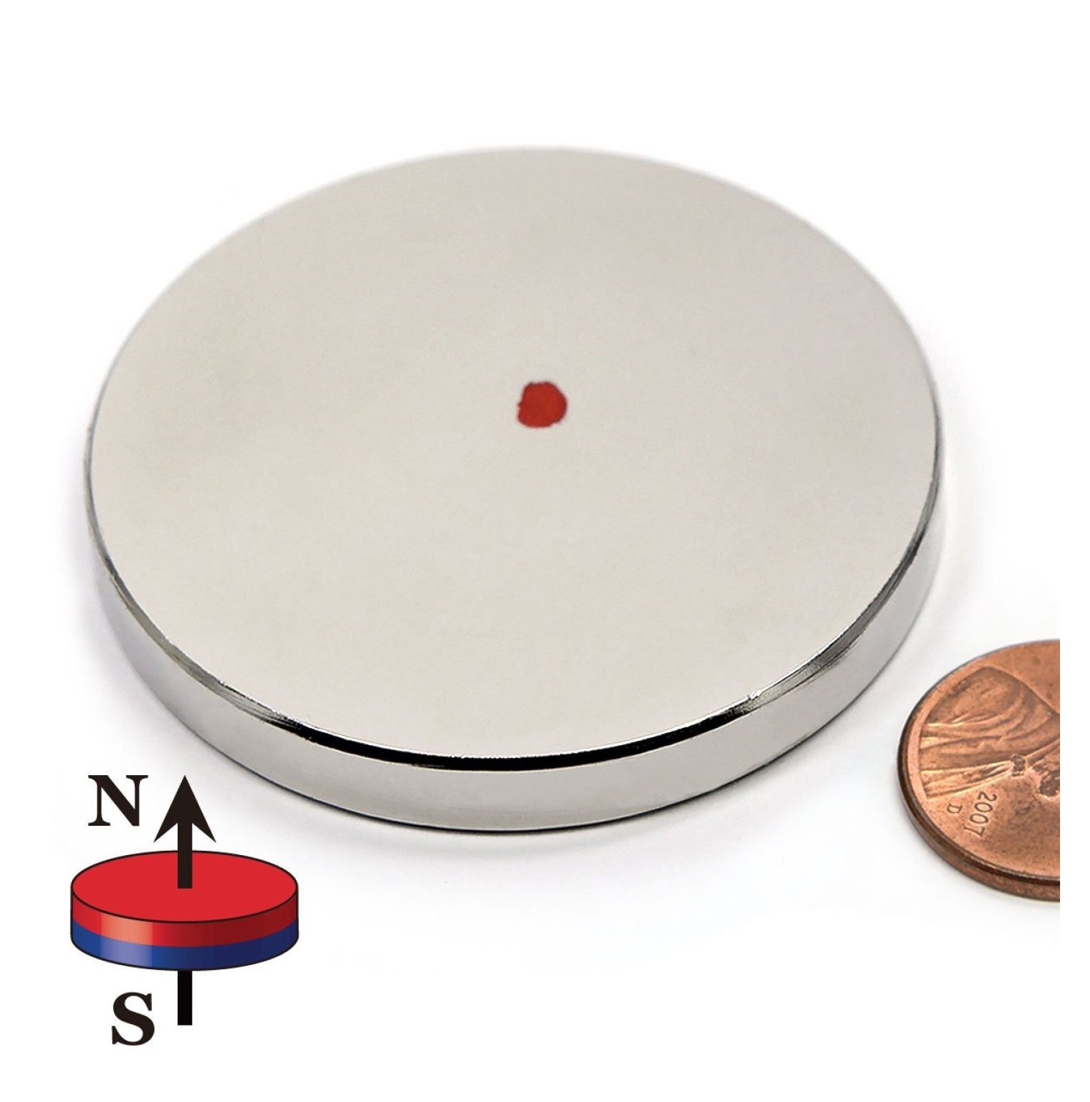 Disc Magnet Neodymium N52 53 LBS Pull 2” X 1/4” Home Science & School 1 ...