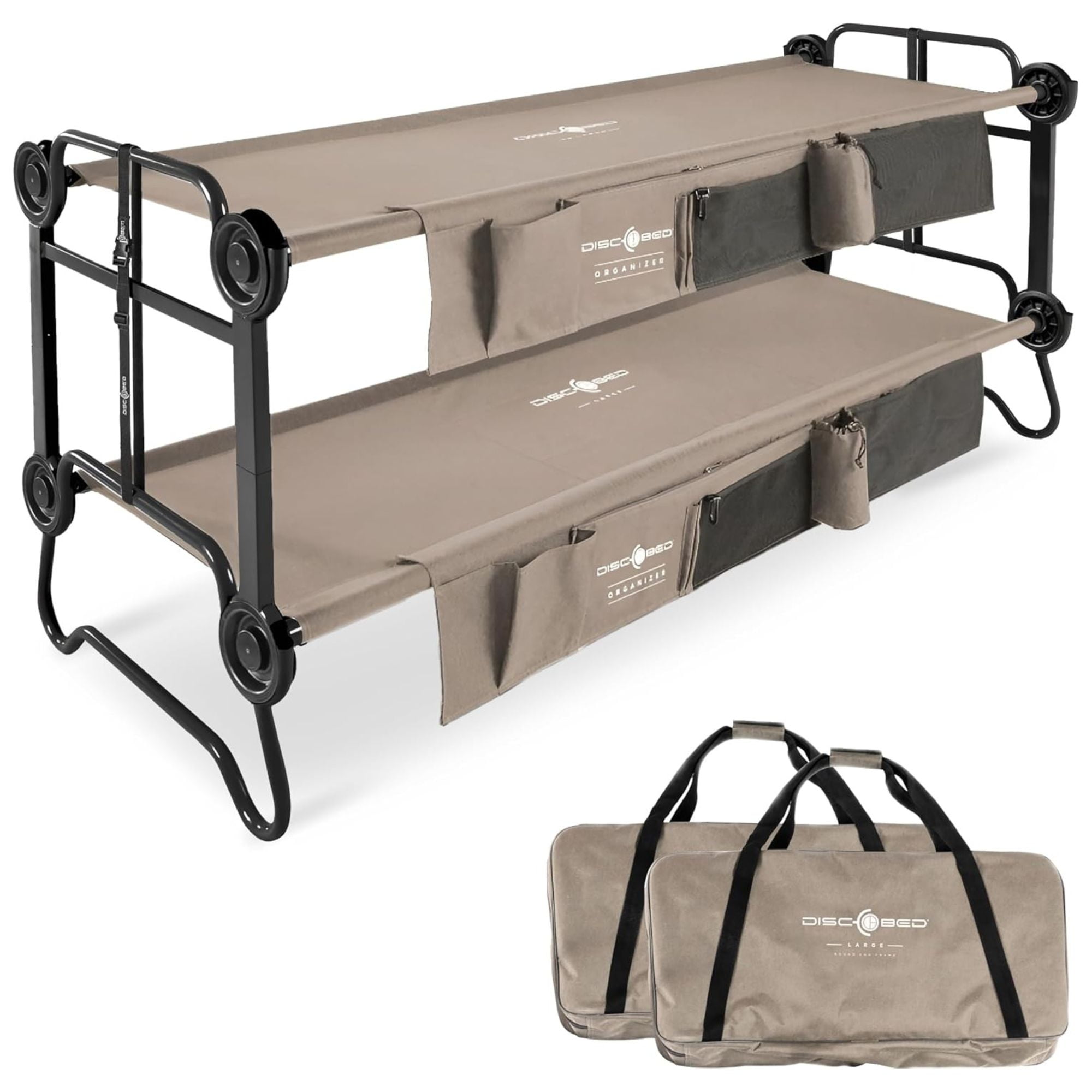 Disc-O-Bed Large Outdoor Convertible 2 Person Portable Camping Bunk ...