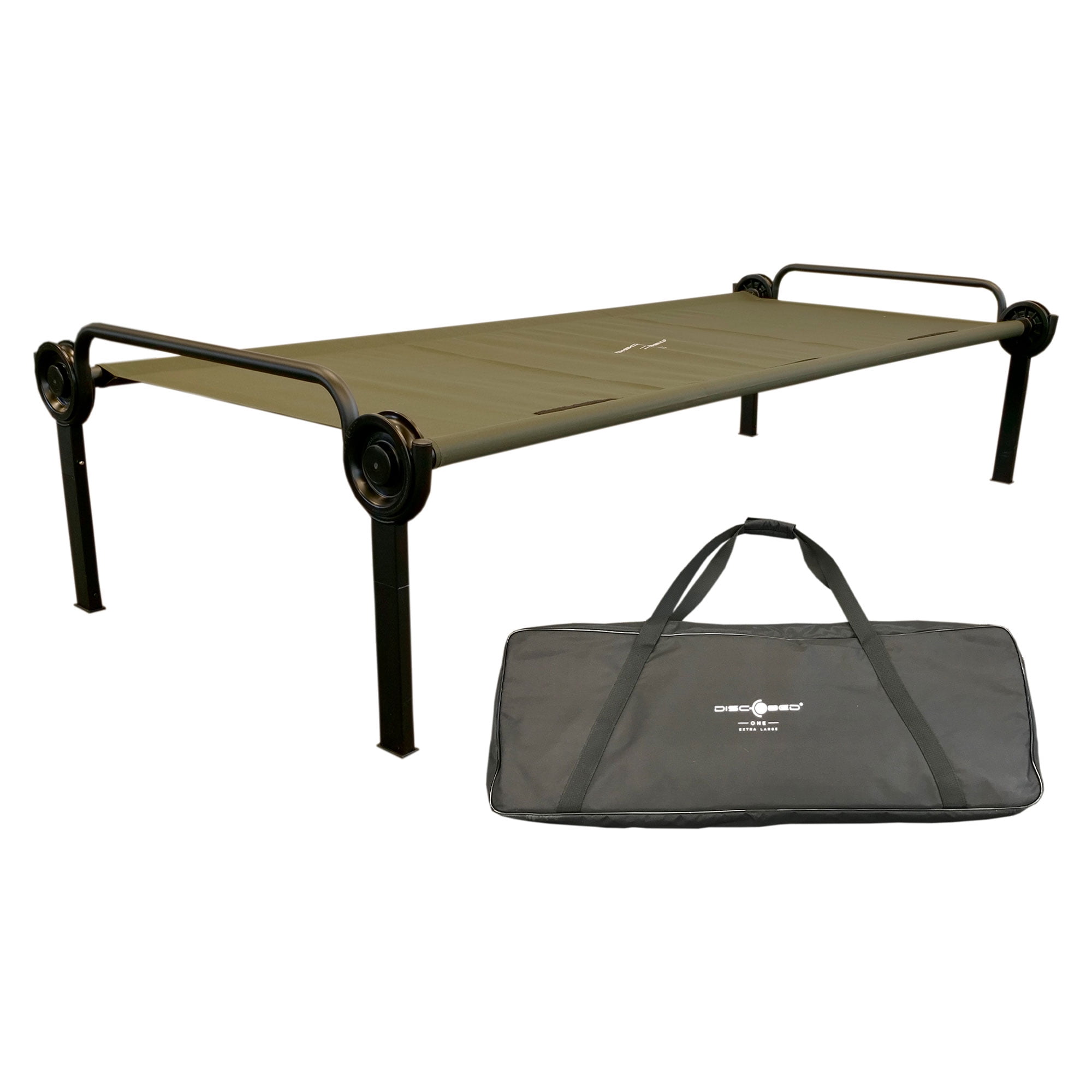 Disc-O-Bed ONE Bed Extra Large Cot with Carrying Bag; Olive Green ...