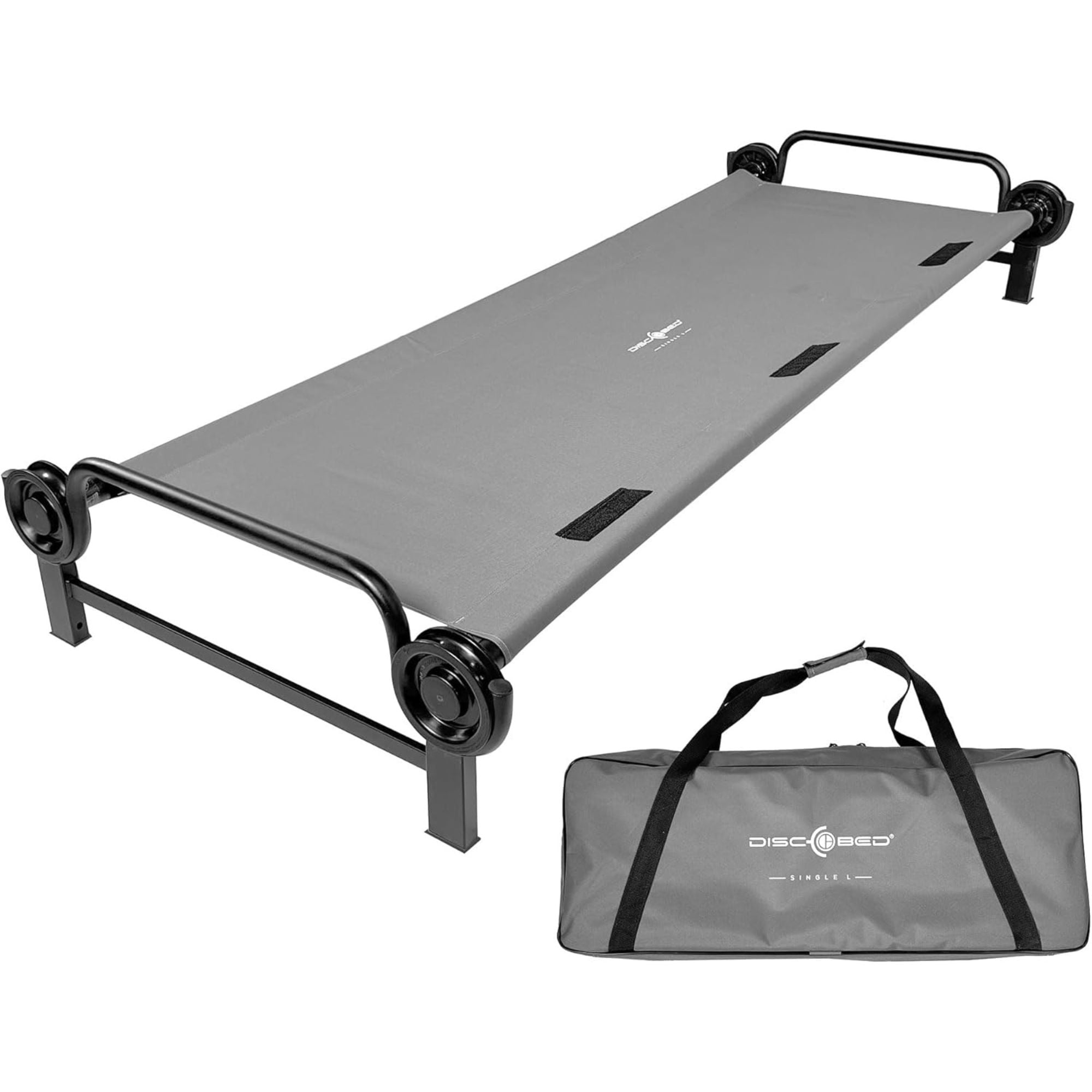 Disc-O-Bed Single Cot, Portable Sleep Solution for Tents & Cabins, Grey ...
