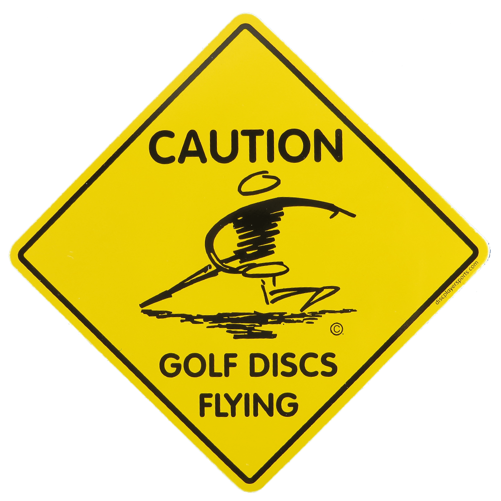 Disc Player Sports Caution: Golf Discs Flying Sticker - Large - 5" x 5 ...