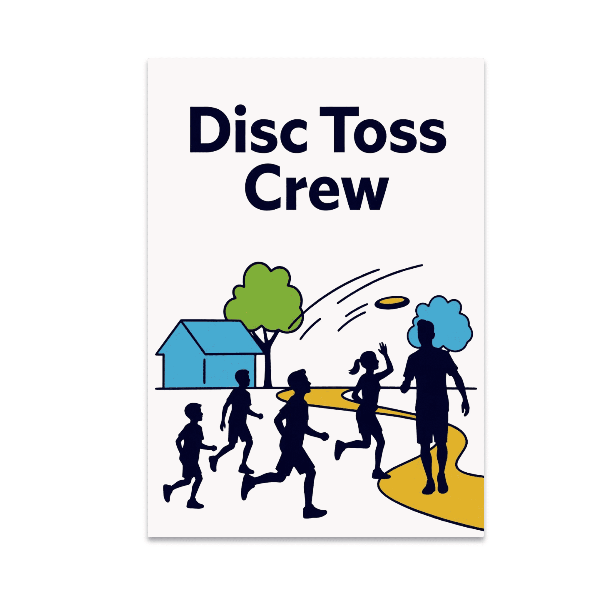 Disc Toss Family Game Art - Family Outdoor Fun - 13x19 Poster Print ...