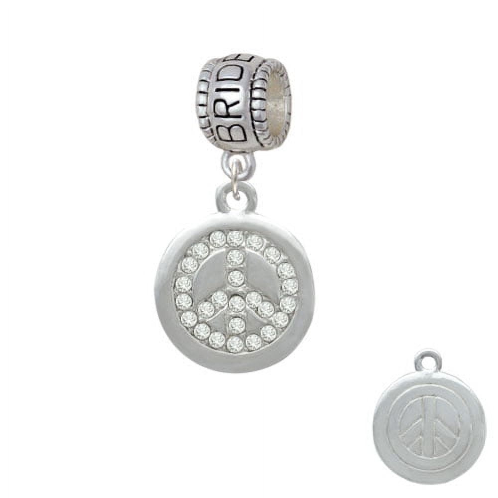 Disc with Crystal Peace Sign - Bridesmaid Charm Bead - Walmart.com