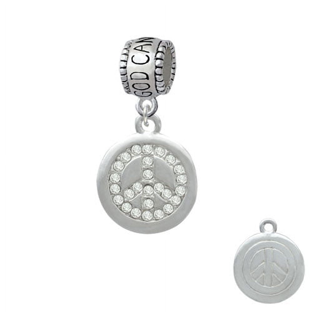 Disc with Crystal Peace Sign - God Can Charm Bead - Walmart.com