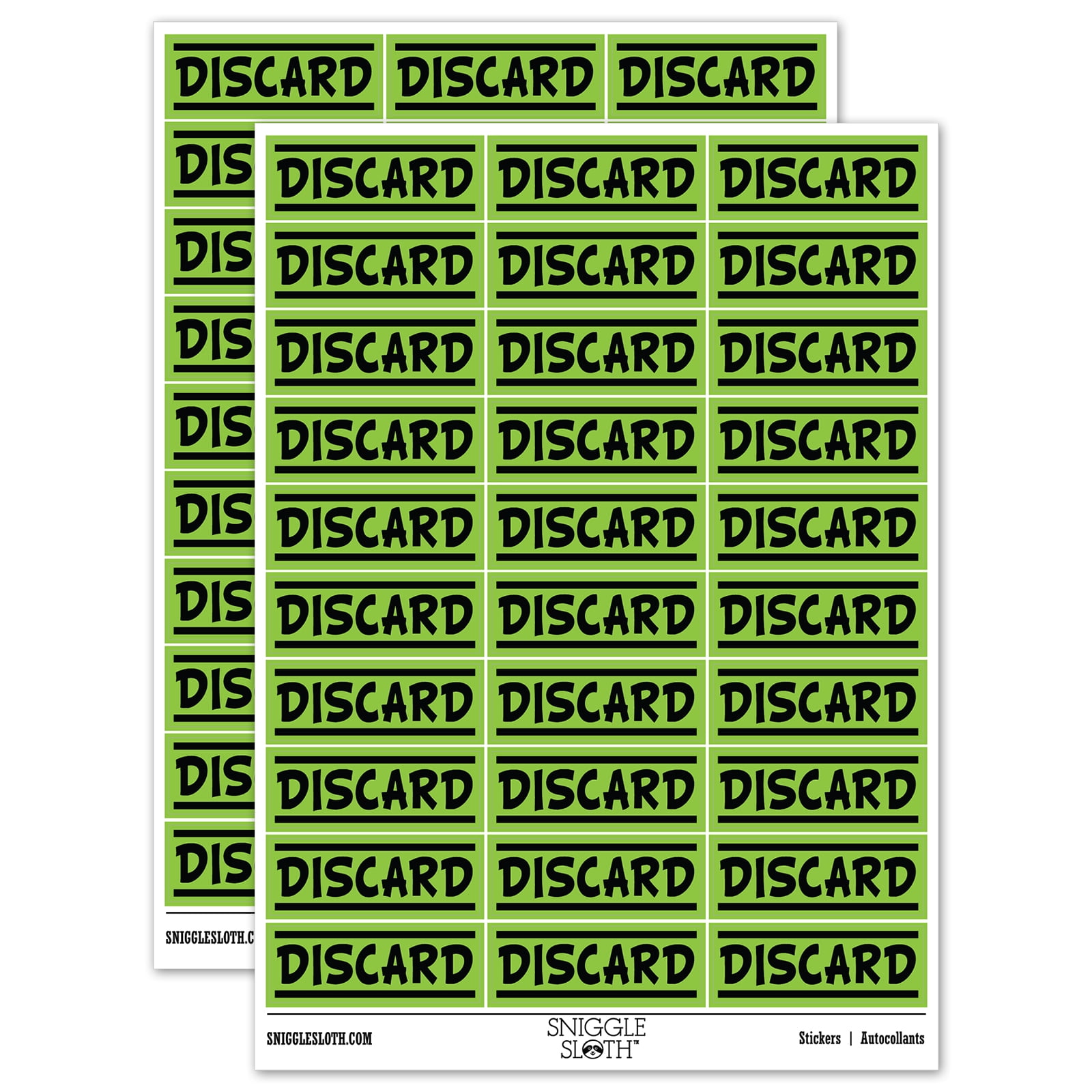Discard Bold Sticker Set - Light Green - Matte Finish - 1.75" Medium ...