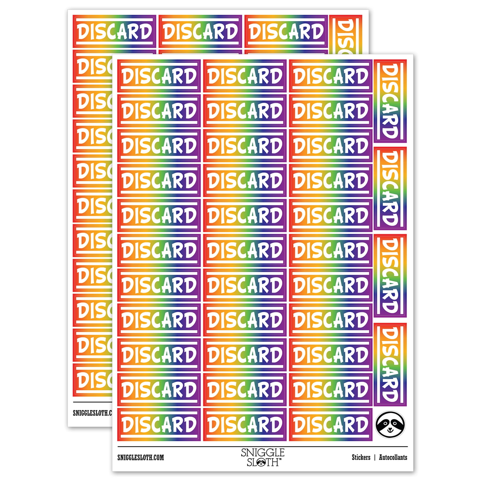 Discard Bold Sticker Set - Rainbow - Gloss Finish - 1.5" Small ...