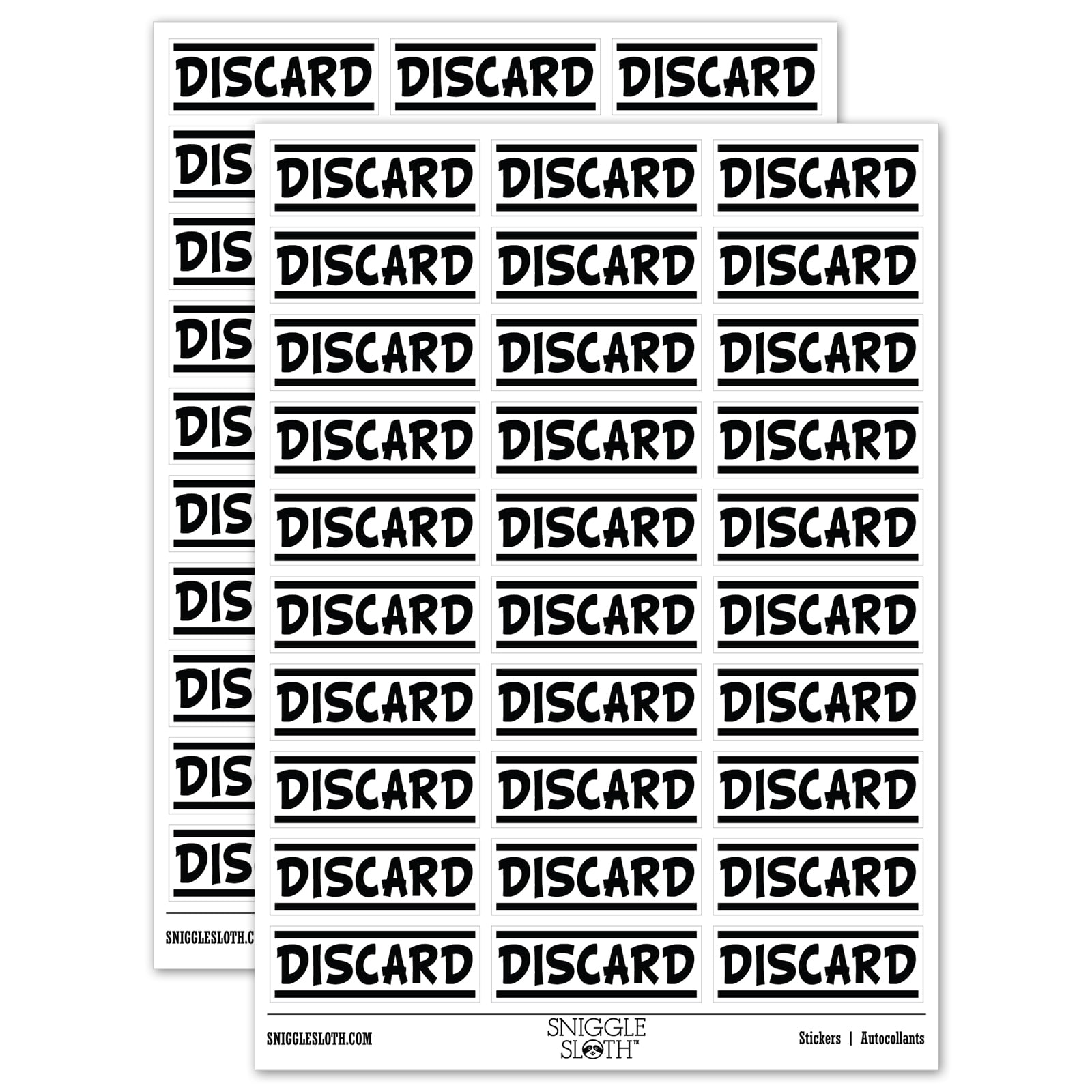 Discard Bold Sticker Set - White - Gloss Finish - 1.75" Medium ...
