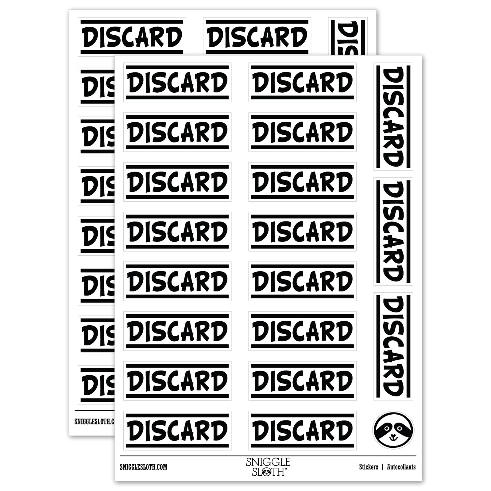 Discard Bold Sticker Set - White - Gloss Finish - 2.00" Large - Walmart.com