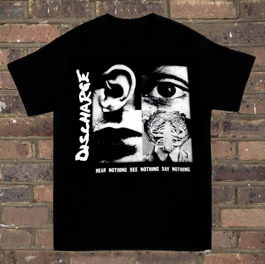 Discharge Band Short Sleeve Heavy Cotton Black All Size Shirt SG007 ...