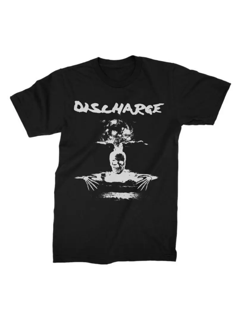 Discharge Deathcloud Skull Punk Rock Band Graphic Tee for Men - 100% ...