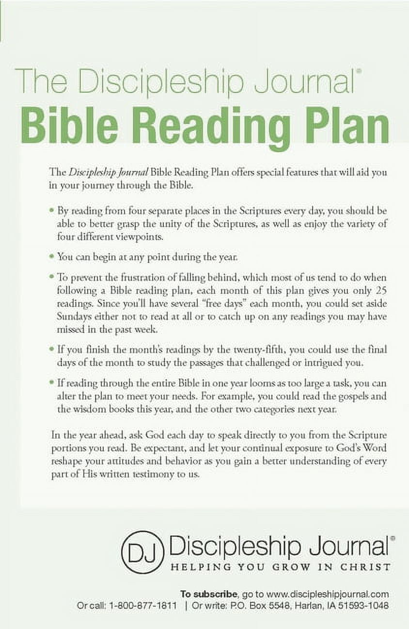 Discipleship Journal Studies: The Discipleship Journal Bible Reading ...