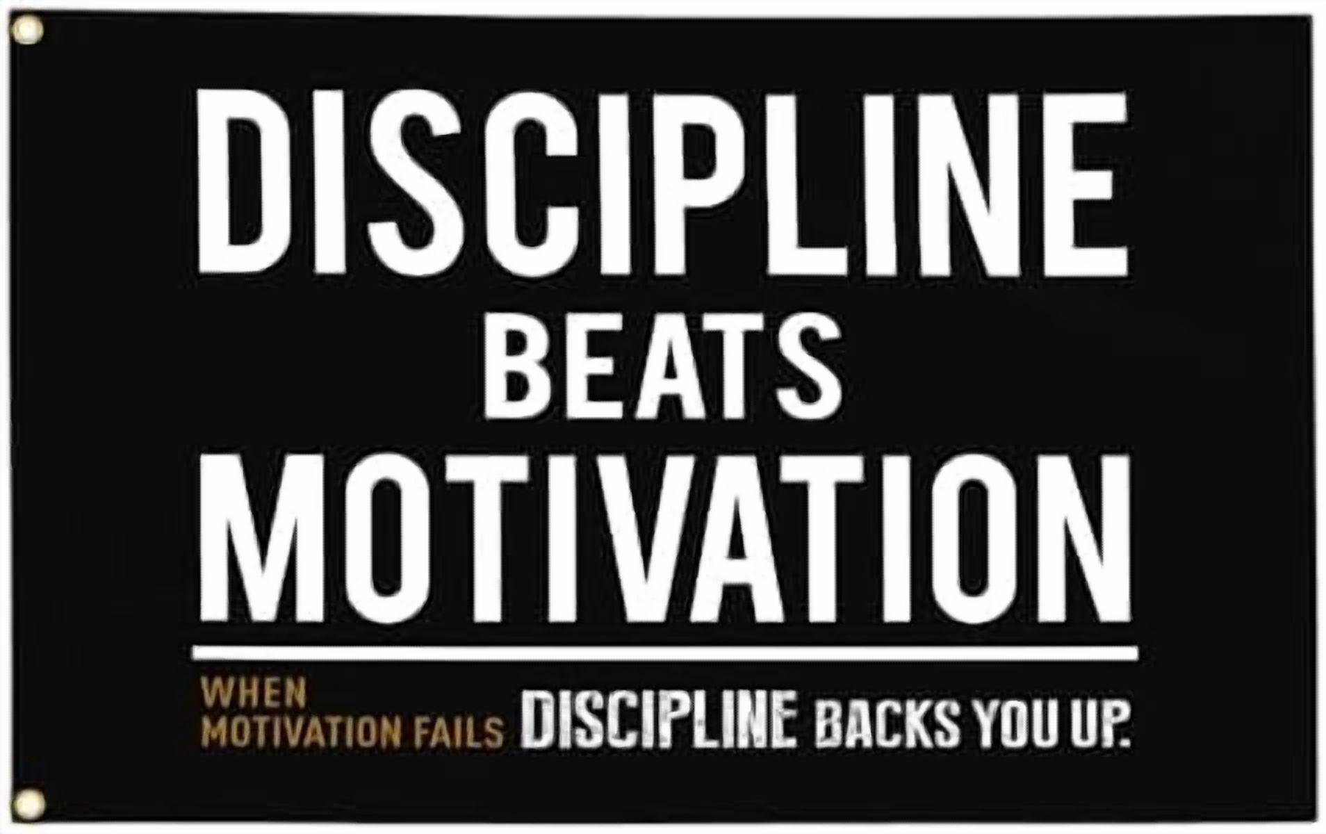 Discipline Beats Motivation Flag 3x5 Ft Gym Motivational Flags for Room ...