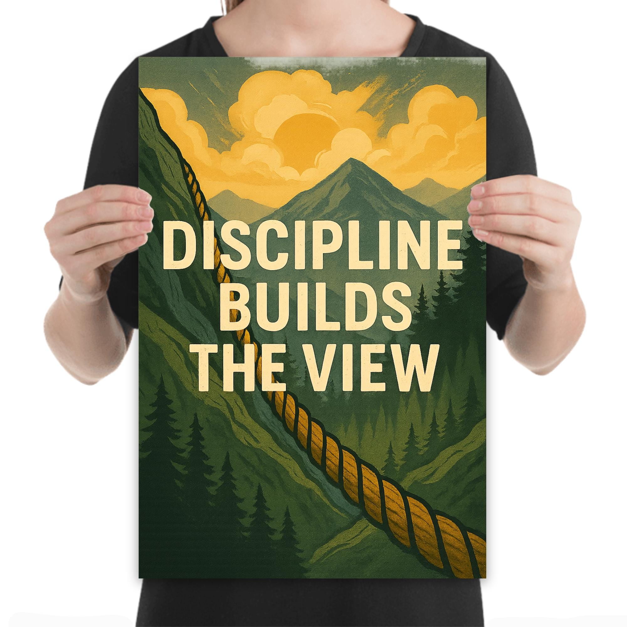 Discipline Builds the View Poster, Motivational Decor for Athletes, Gym ...