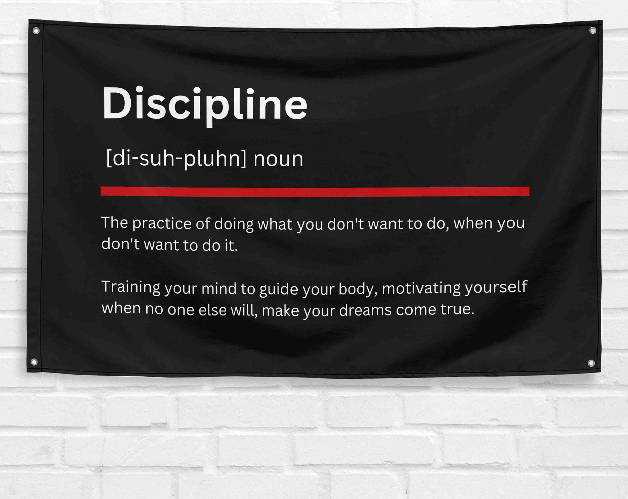Discipline Definition 3x5 ft Gym Flag Fitness Body Building ...