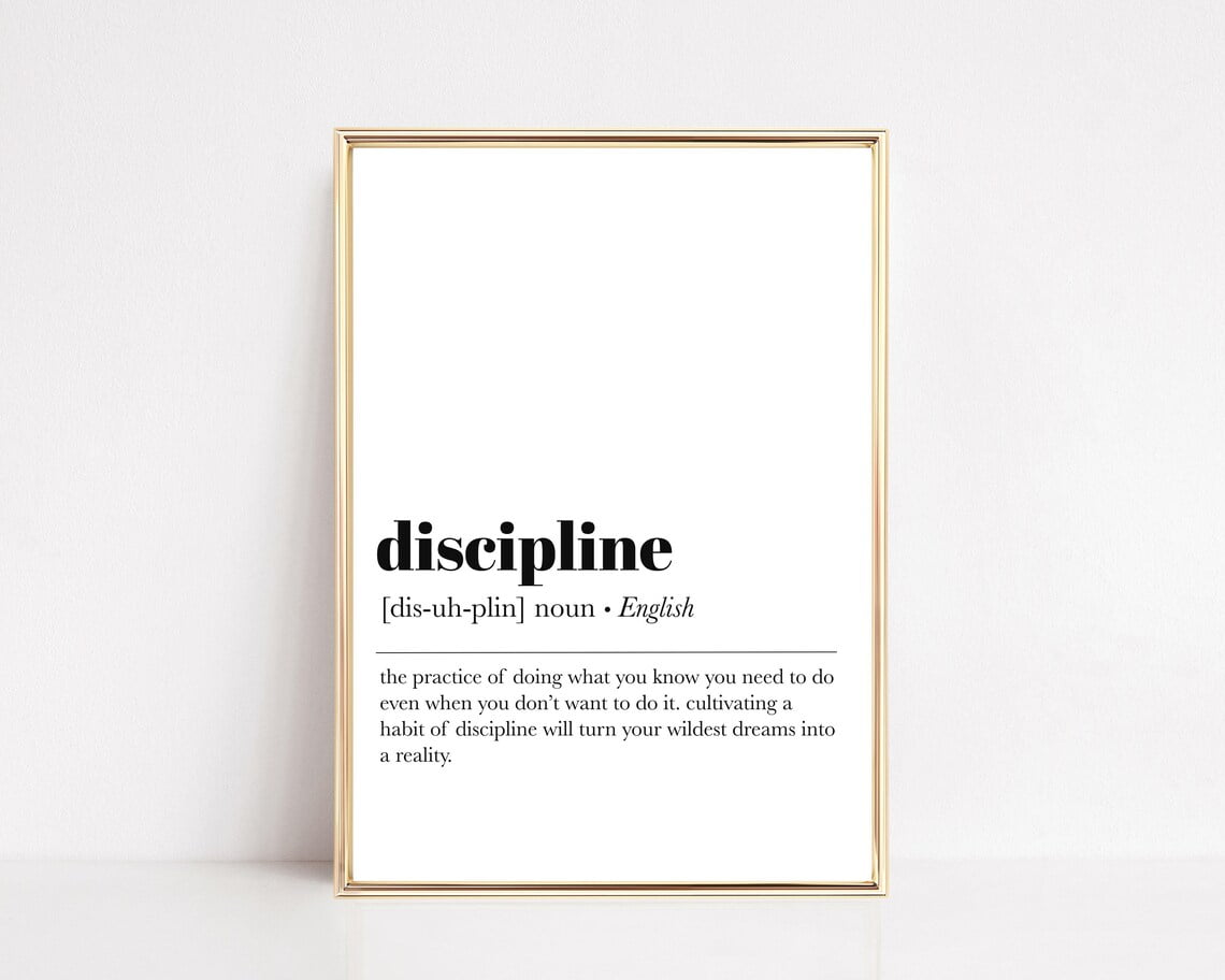 Discipline Definition Print Office Wall Art Home Office Decor ...