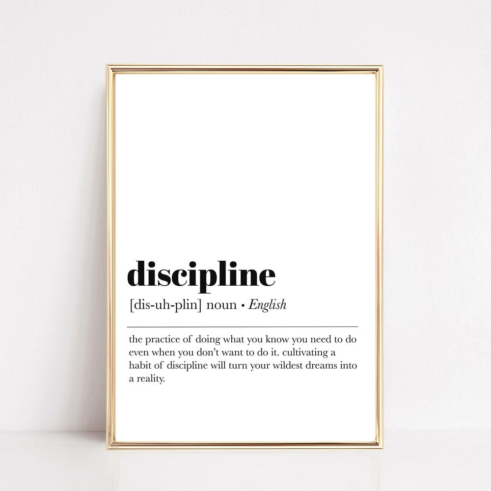 Discipline Definition Print, Office Wall Art, Home Office Decor, Prints ...