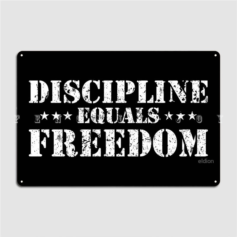 Discipline Equals Freedom Metal Plaque Poster Pub Garage Painting Décor ...