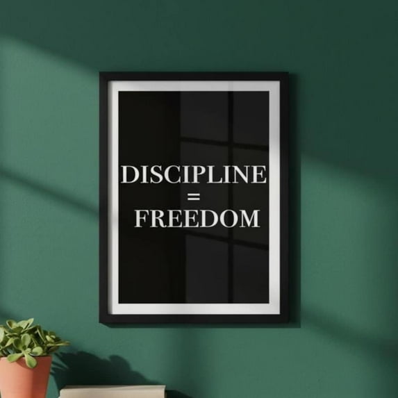 Discipline Equals Freedom Wall Art Print, Motivational Quote, Gym Fitness Mindset Home Office ...