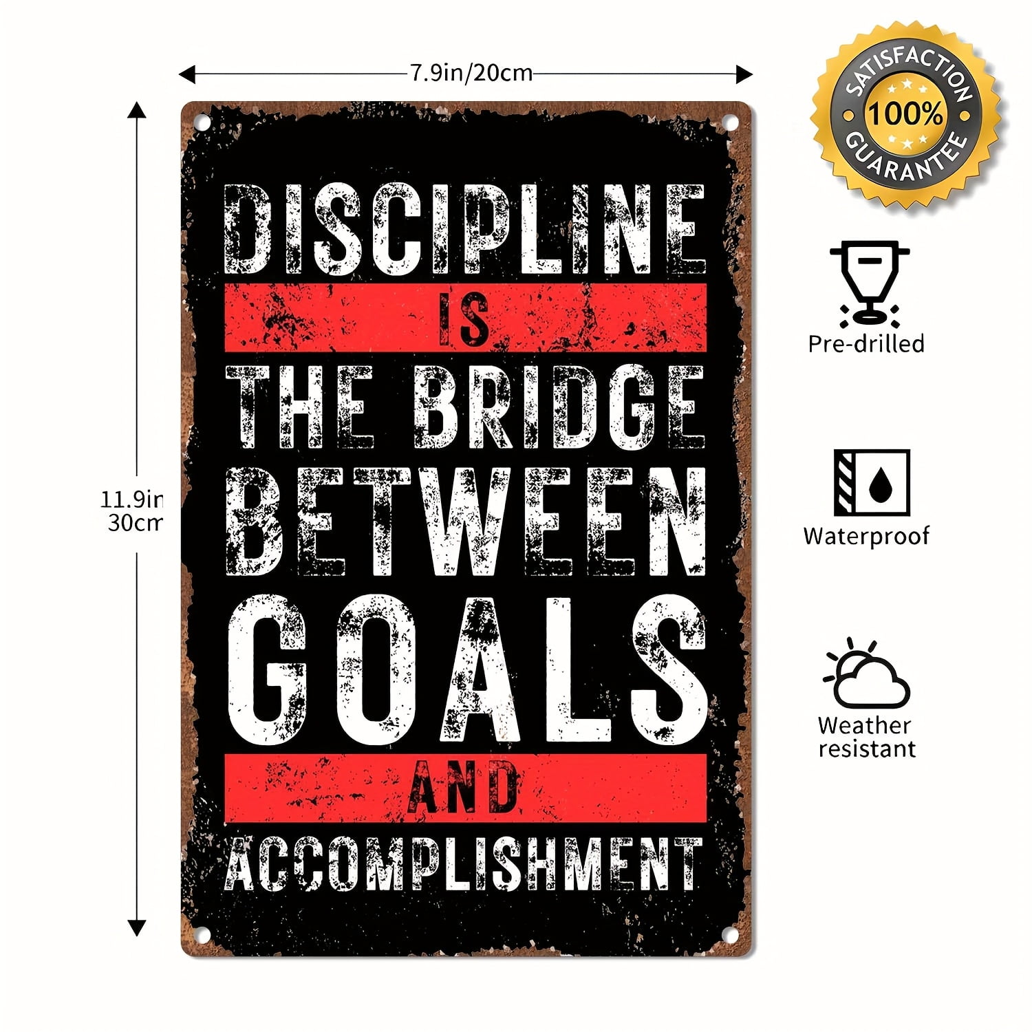 Discipline Is Bridge Between Goals And AccomplishmentRetro Metal Tin ...