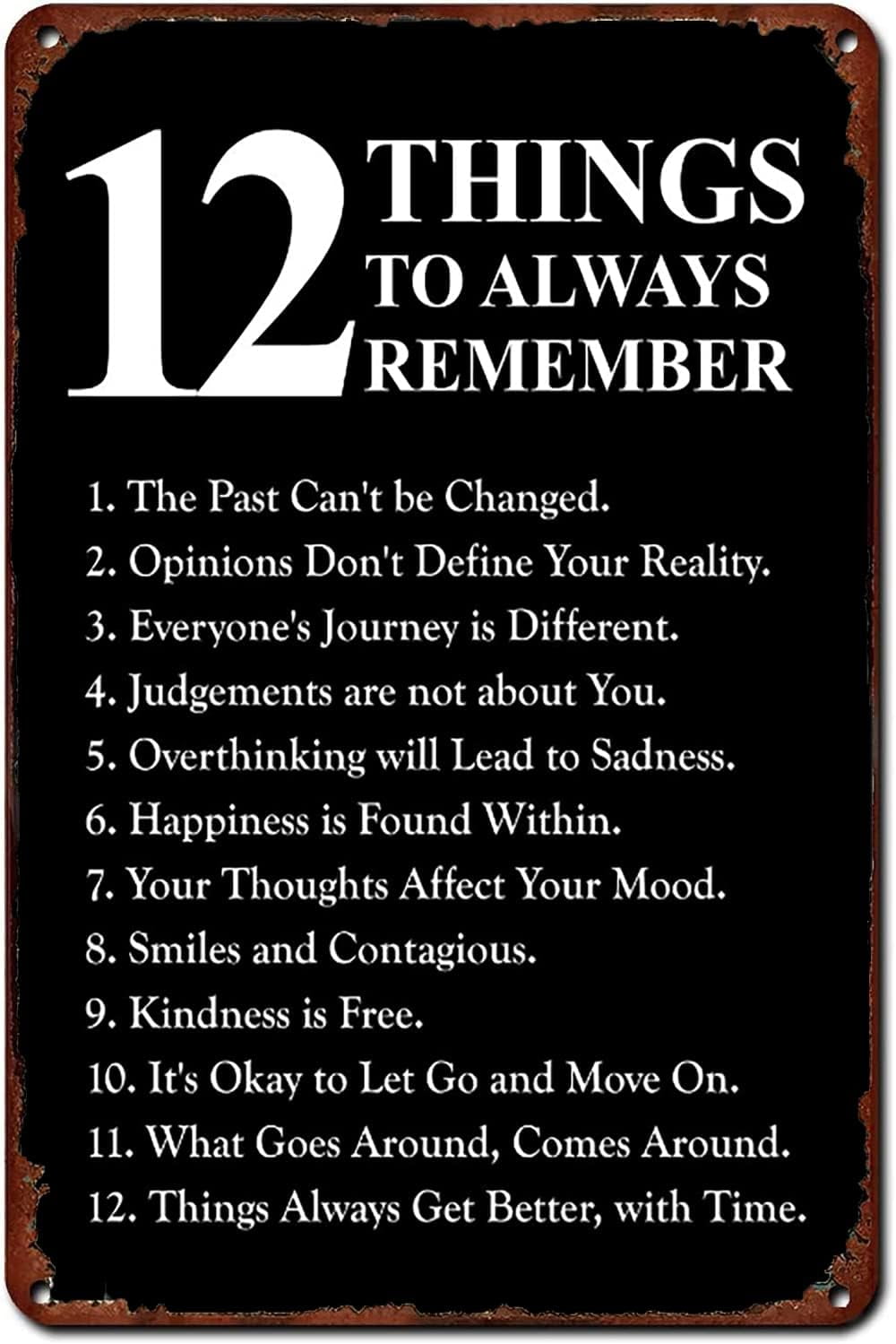 Discipline Metal Tin Sign 12 Things To Always Remember Retro Poster ...
