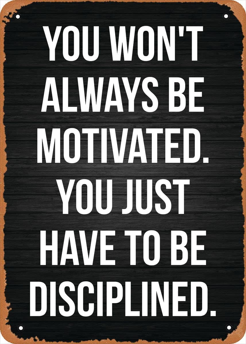 Discipline Metal Tin Sign 8 x 12 in Gym Motivation Vintage Poster Man ...