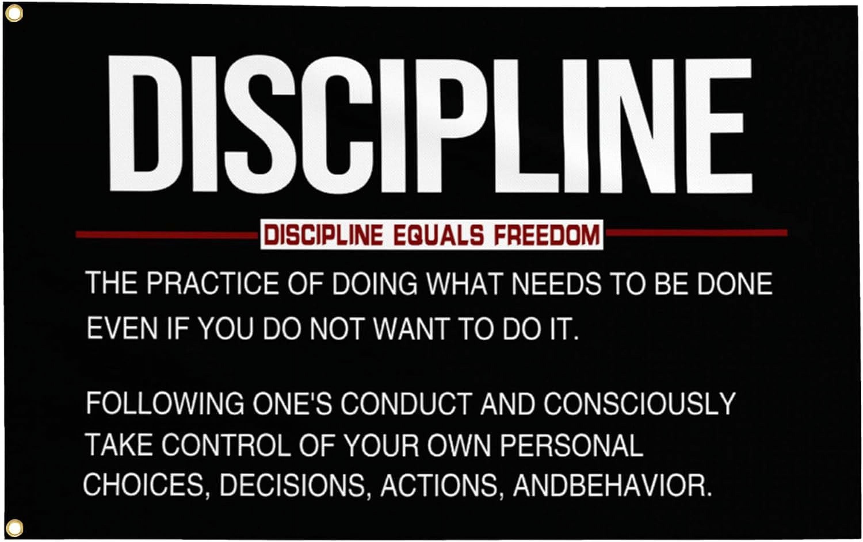 Discipline Motivational Flag, 3Ply Polyester Heavy Duty Double Sided ...