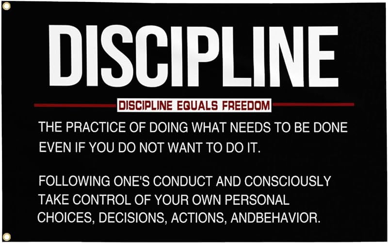 Discipline Motivational Flag 3x5 Ft Discipline Equals Freedom Flag ...