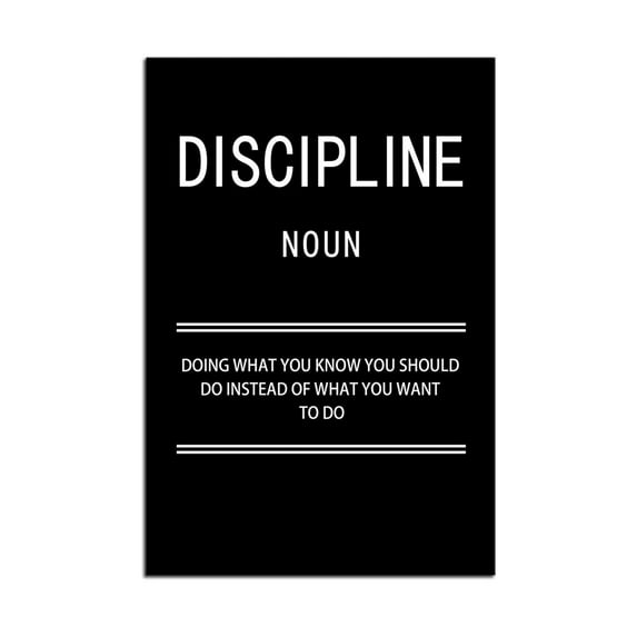 Discipline Noun Wall Art - Definition Quote Print on Canvas ...