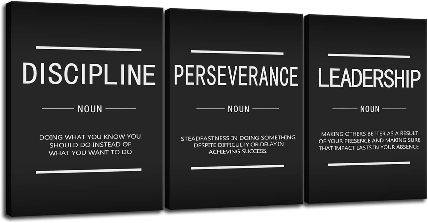 Discipline Perseverance Leadership Noun Inspirational Painting Wall Art ...