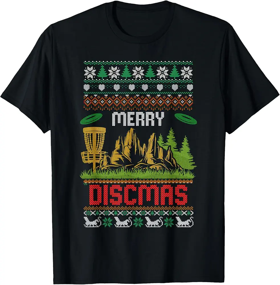 Discmas Disc Golf Ugly Sweater Fun Christmas Sports Style Unisex T ...
