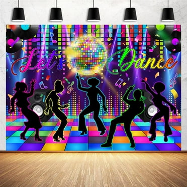 Glow Neon Party Backdrop Let's Glow Splatter Photo Background ...