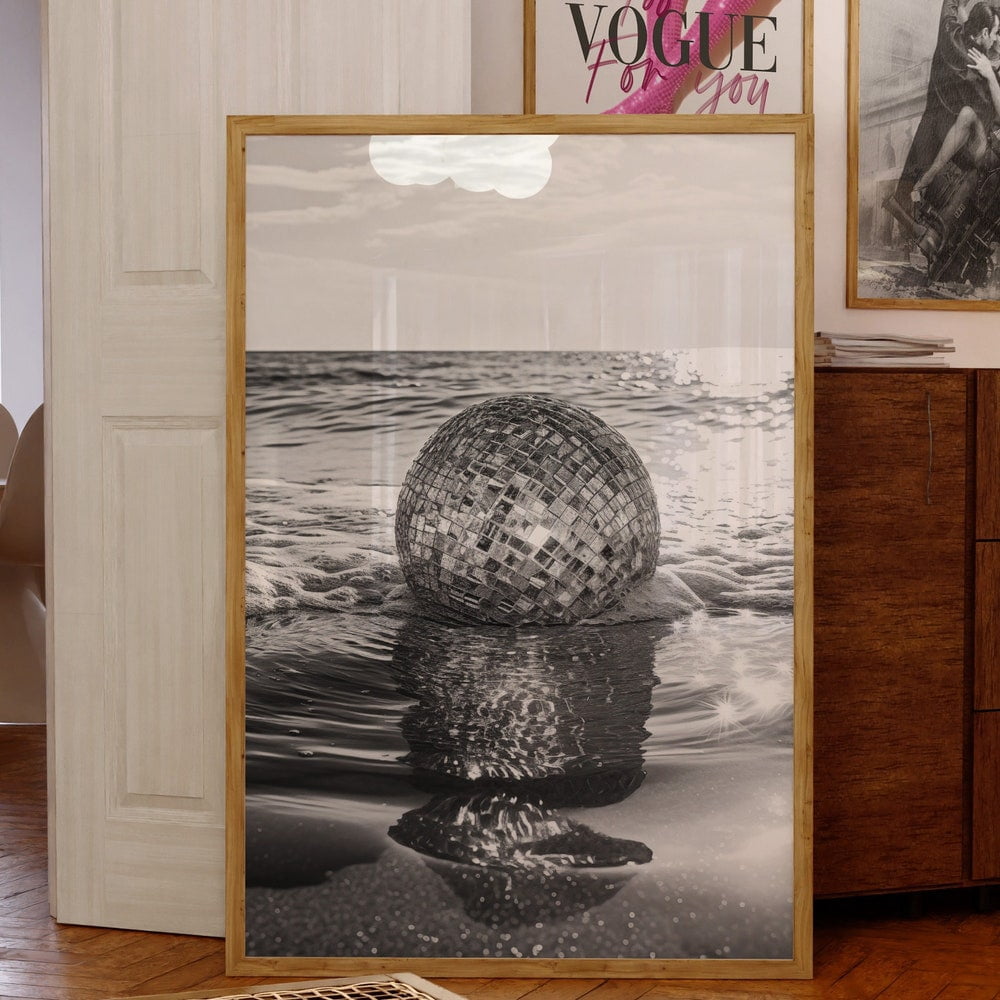 Disco 70S Party Wall Art Disco Ball Poster Retro Vintage Print Girly ...