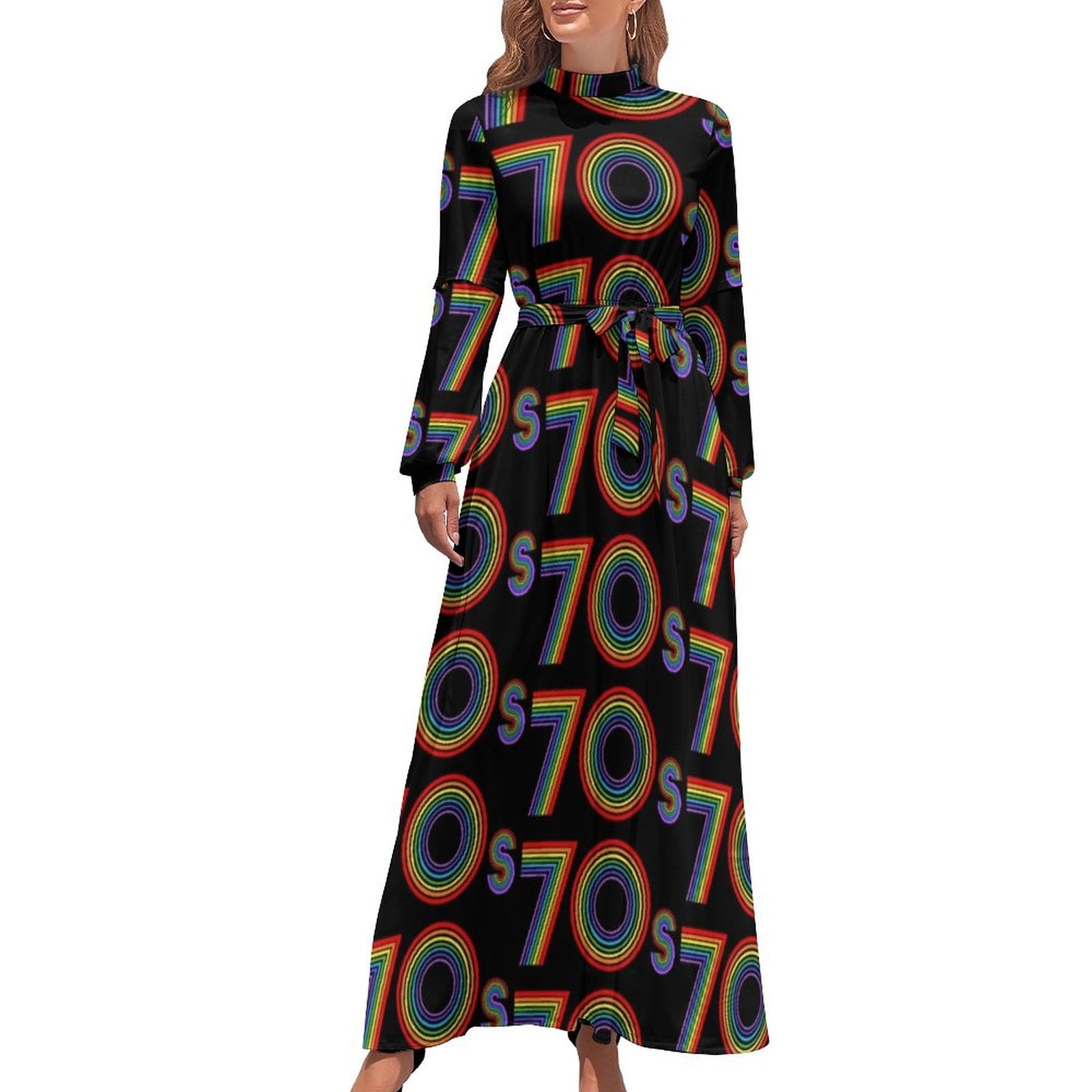 Disco 70s Retro Decade Long Dress women long dresses party dress women ...