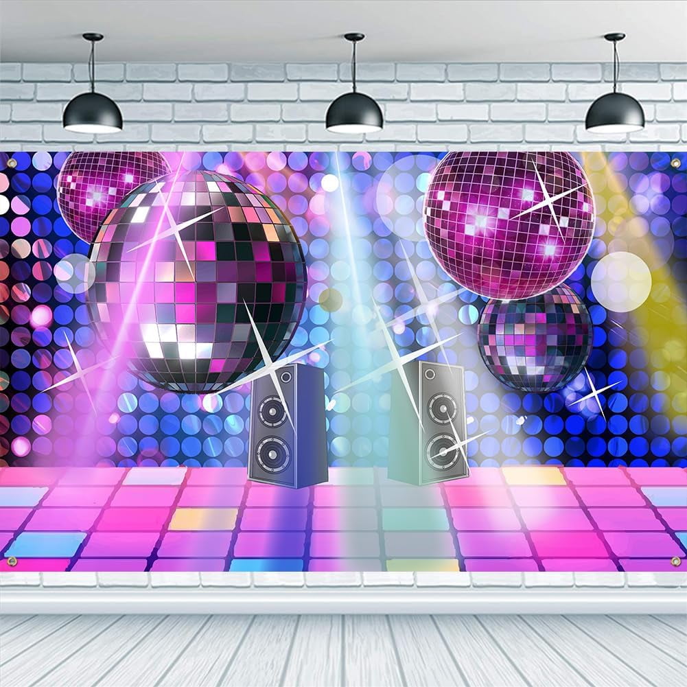 Disco 70s Theme Party Backdrop Vintage Disco Party Backdrop Disco Ball ...