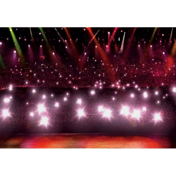 Disco Backdrop Night Club Neon Music Party 90s Shining Stage with ...